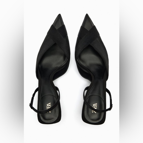 Zara | Shoes | Zara Mesh Slingback Heels | Poshmark